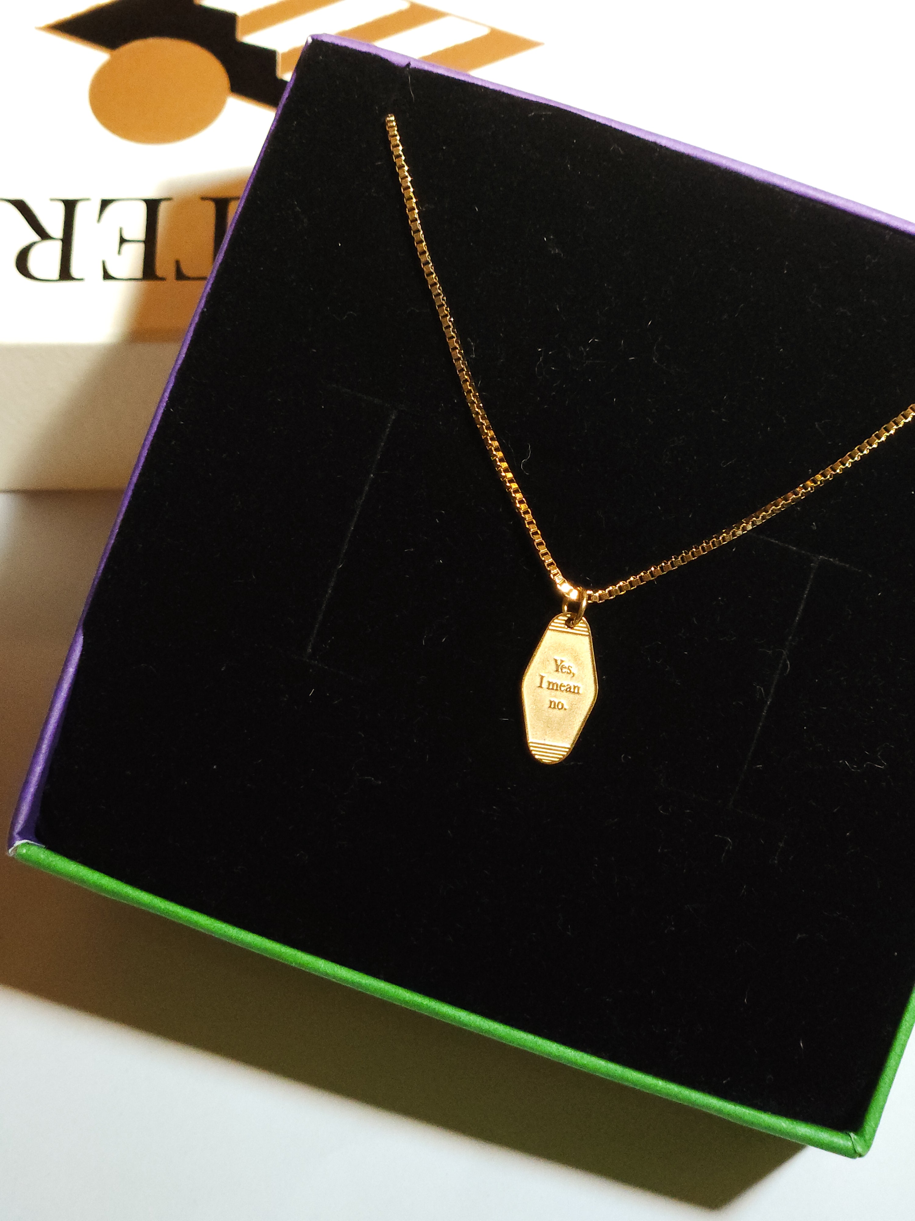 Yes, I Mean No Keytag Necklace • Gold – Matter Matters